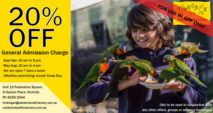 Canberra Walk In Aviary - LetsGoKids