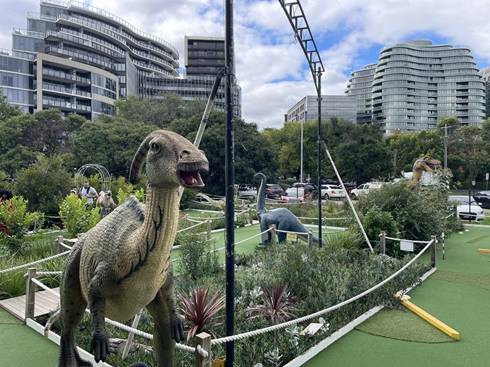 Dinosaur MINI GOLF at Albert Park!! - LetsGoKids